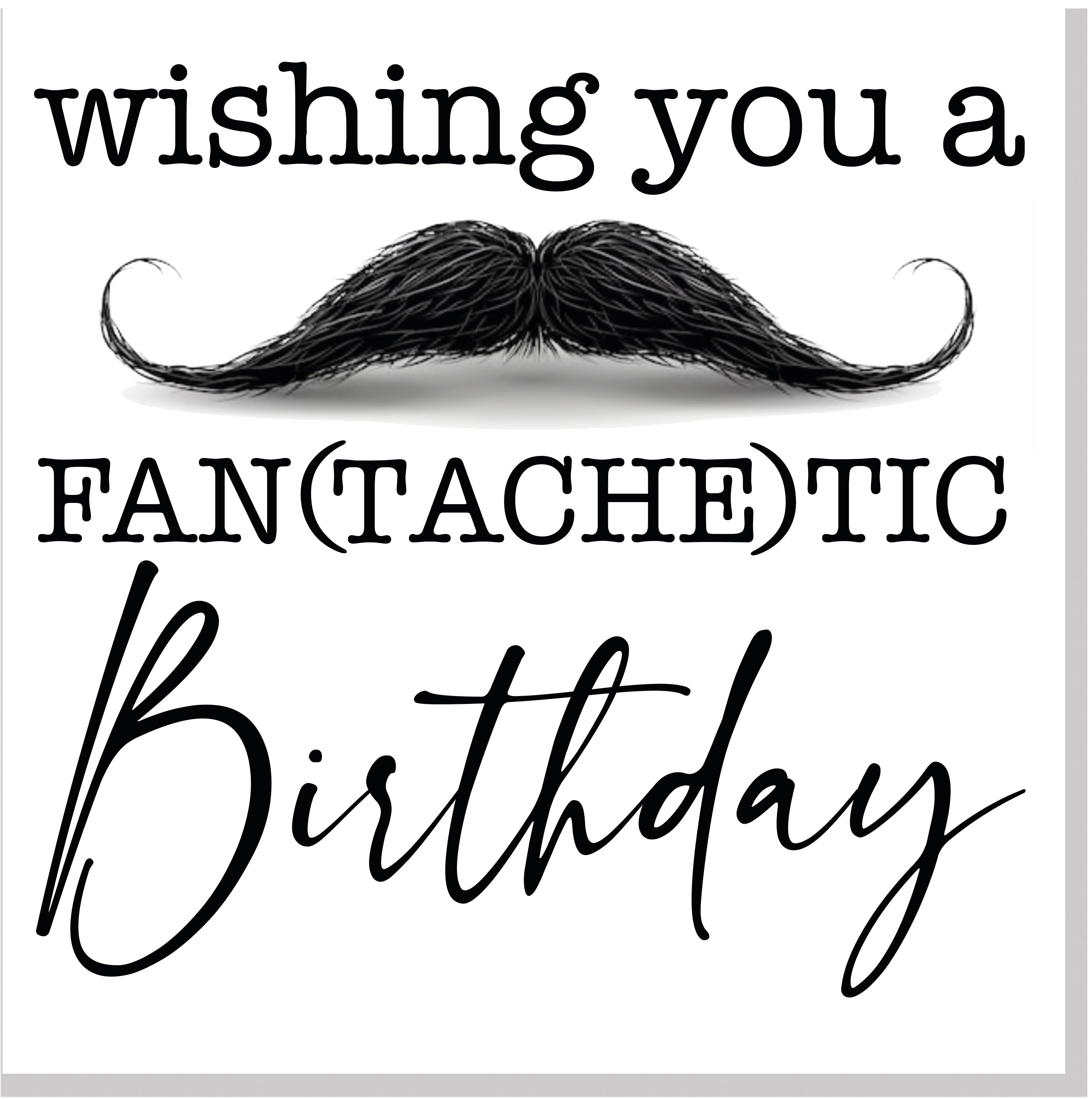 Moustache Happy Birthday square card – Jola Designs