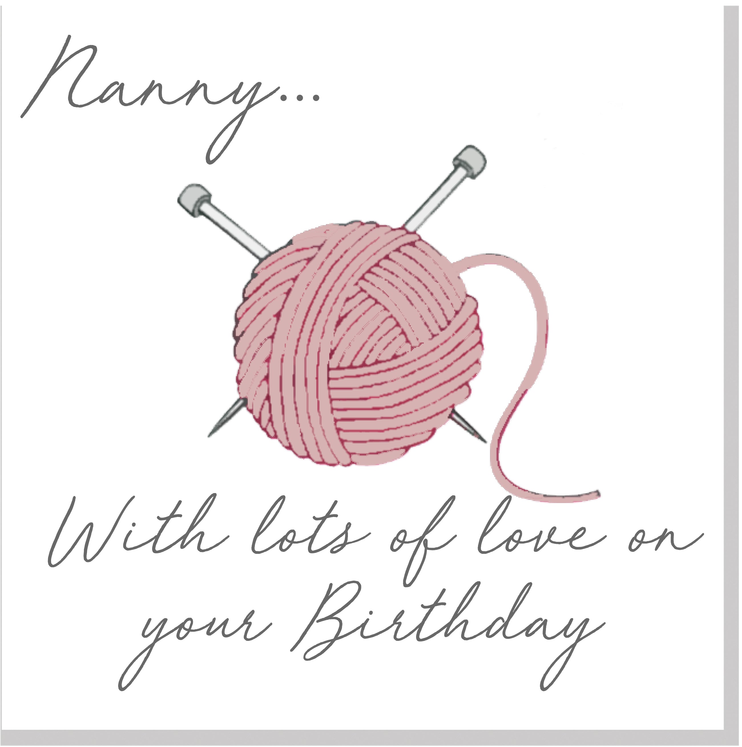 Knitting Nanny Birthday square card – Jola Designs