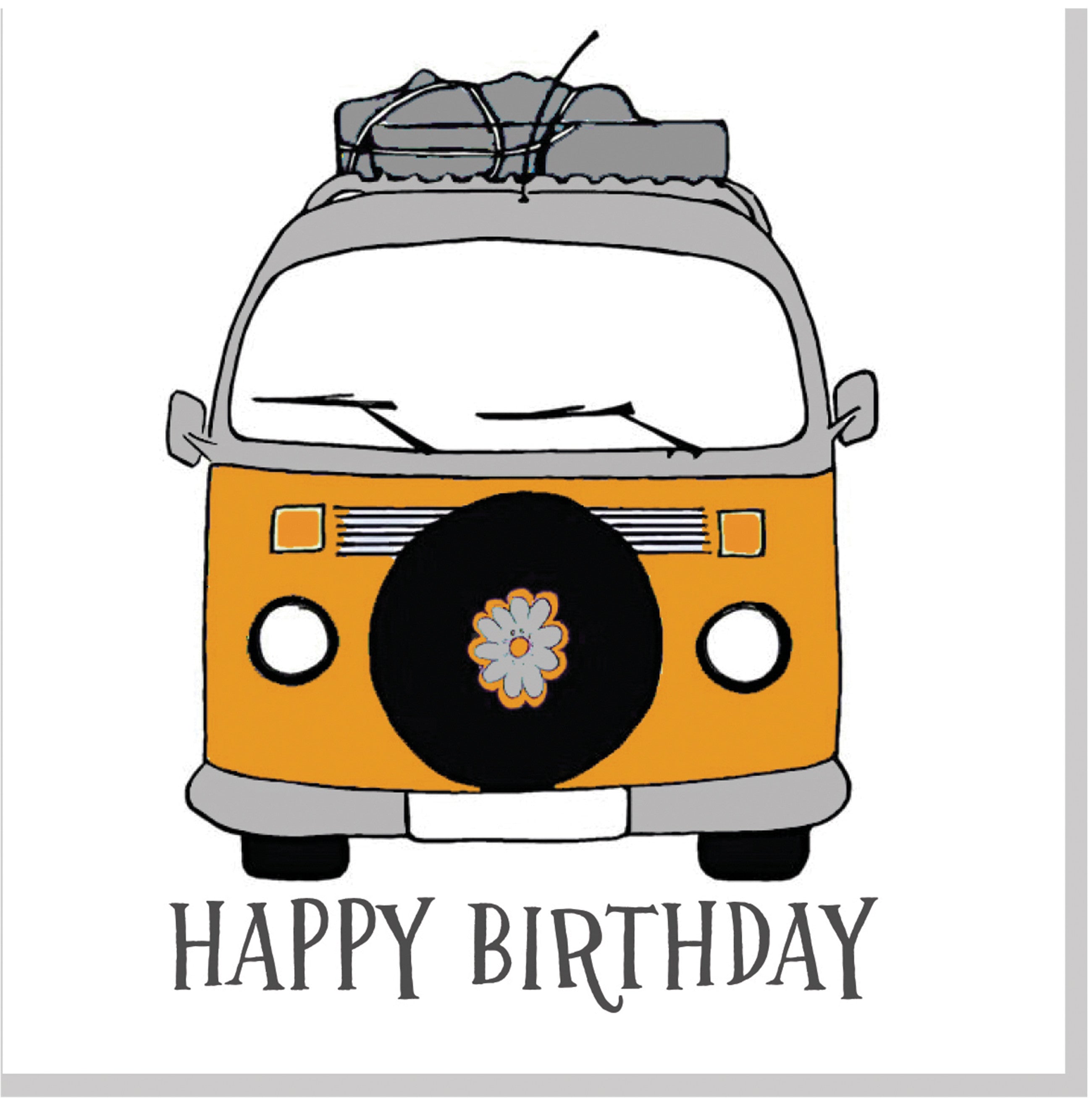 Camper van happy birthday square card – Jola Designs